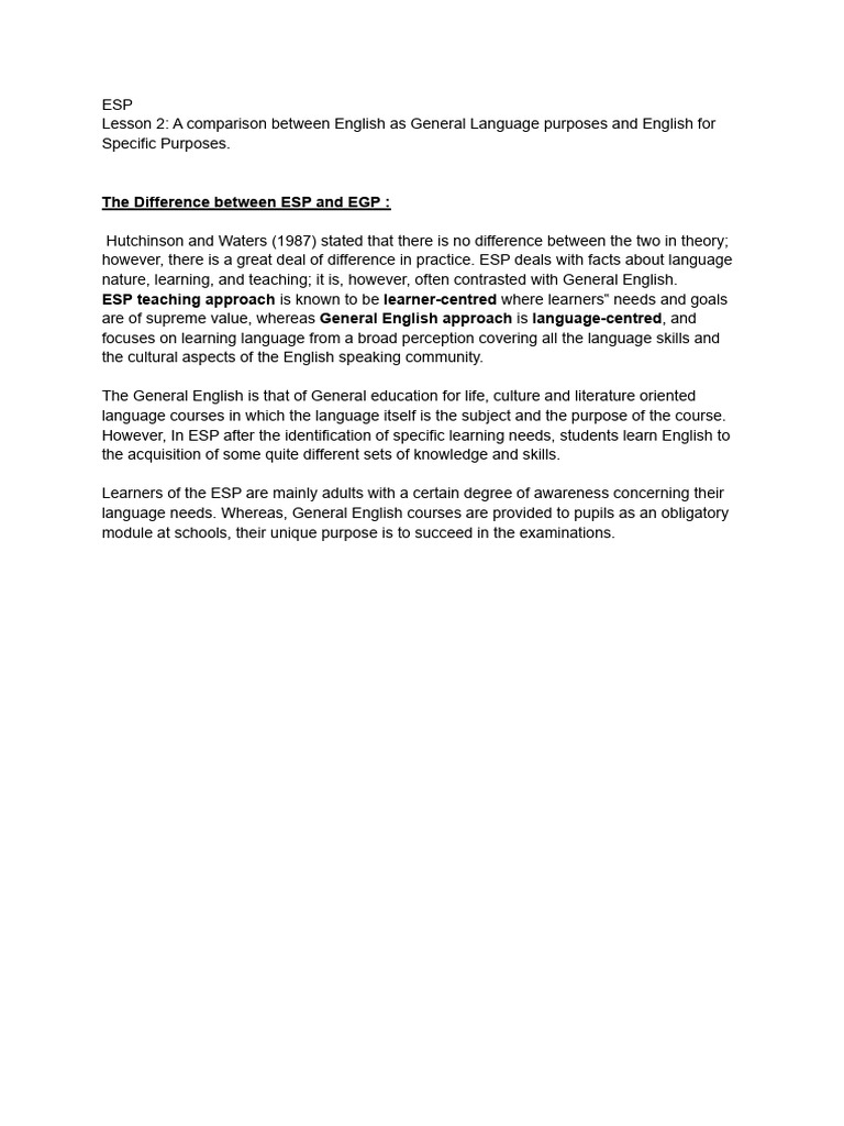 ESP Lesson 2 | PDF
