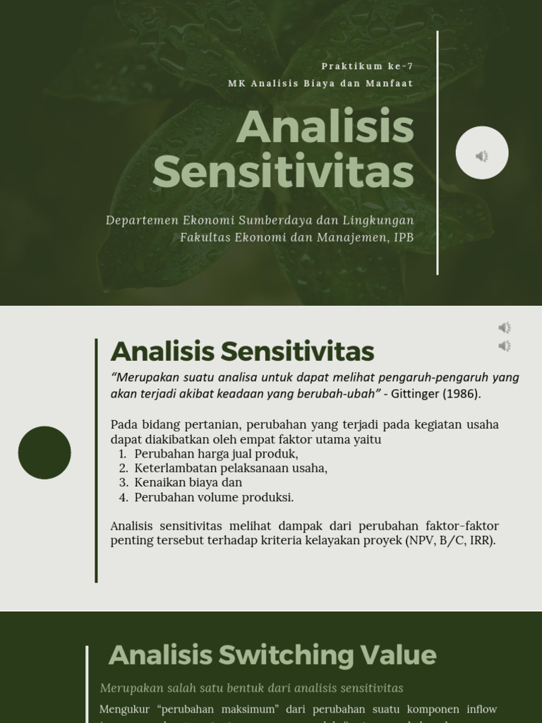 Materi Praktikum 7 Analisis Sensitivitas | PDF | Teknologi & Rekayasa
