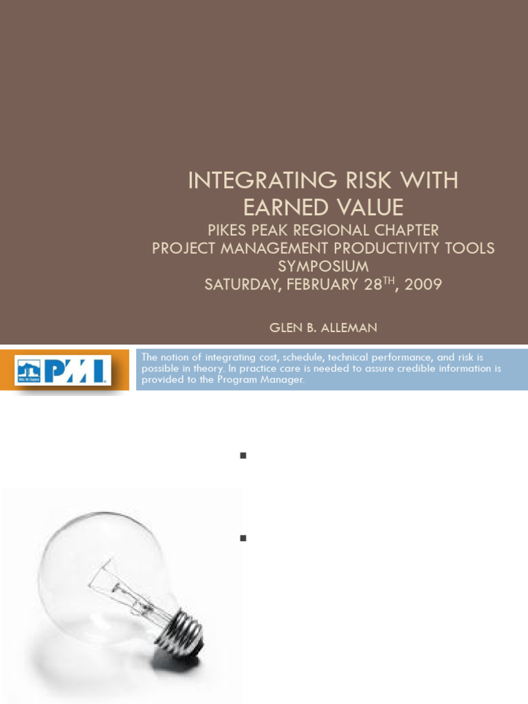 Integrating Risk With Earned Value V5-090425231650-Phpapp01 | PDF | Probability | Applied ...