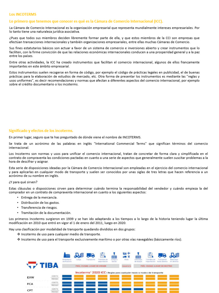 incoterms explicado | PDF | Gestión de la cadena de suministro | Comercio
