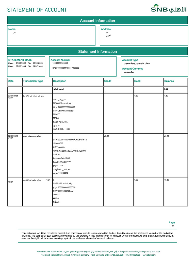 eStatement | PDF | Debits And Credits | Financial Economics