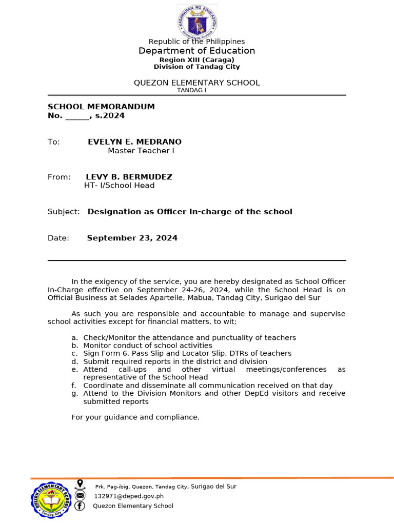 School Designation Orderfile.2024 | PDF