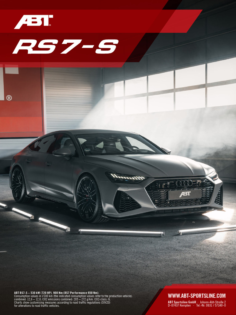 ABT RS7-S Performance Overview | PDF | Luxury Vehicles | Automotive Technologies