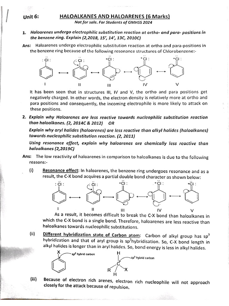 Chemistry (Haloalkanes and Haloarenes) | PDF
