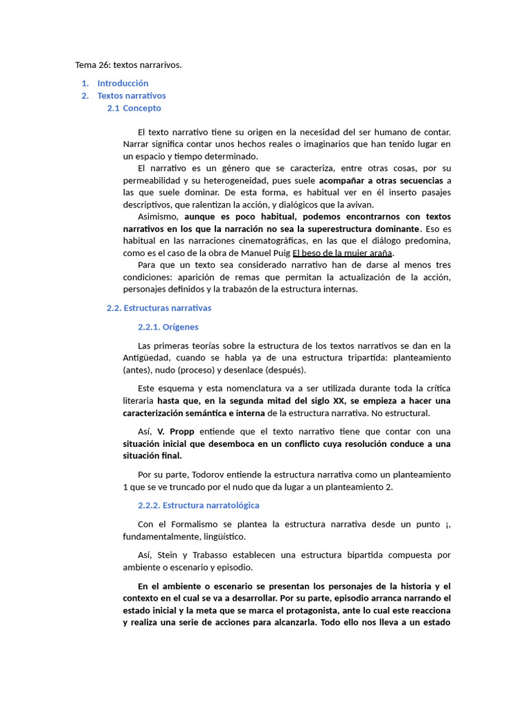 Tema 26 | PDF | Narración | Narrativa