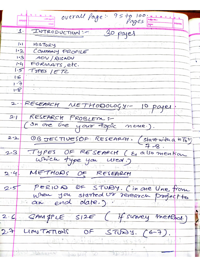 Black Book Project Heading and Sub Point | PDF