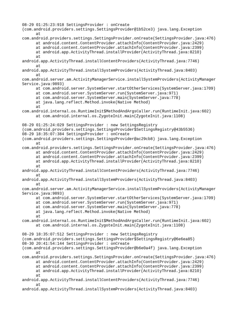 Settings Provider | PDF | Java (Programming Language) | Software