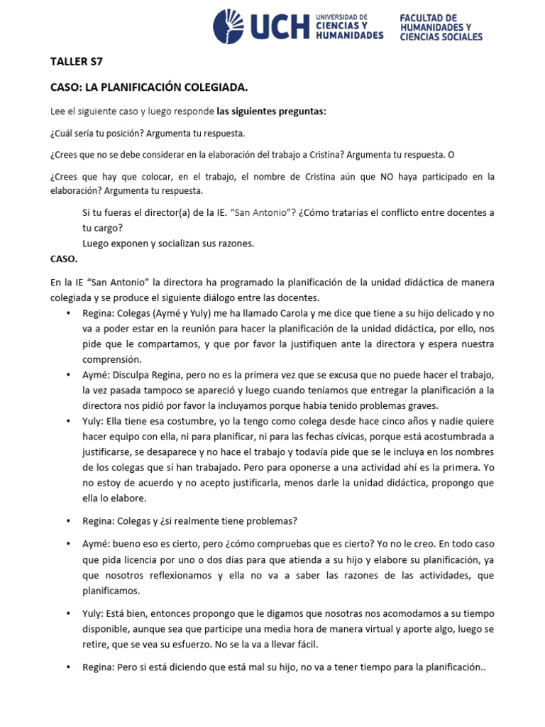 Taller S7.Planificación Colegiada. | PDF | Autosuperación | Bienestar