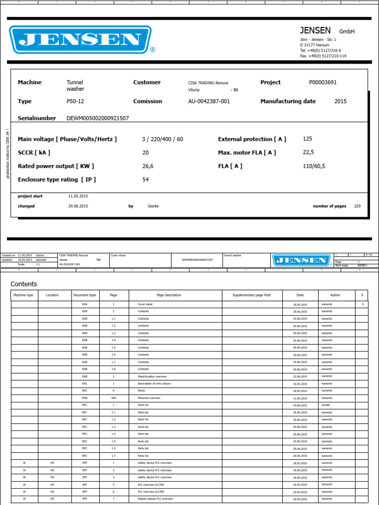 RENOVA - Esquema Elétrico Senking Universal (Túnel de Lavagem) | PDF ...
