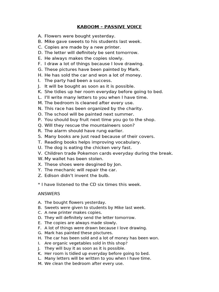 KABOOM - Passive voice | PDF