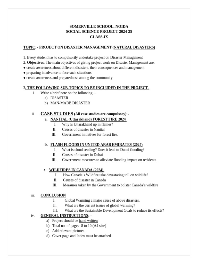 Disaster Management Project 2024-2025 | PDF | Science & Mathematics