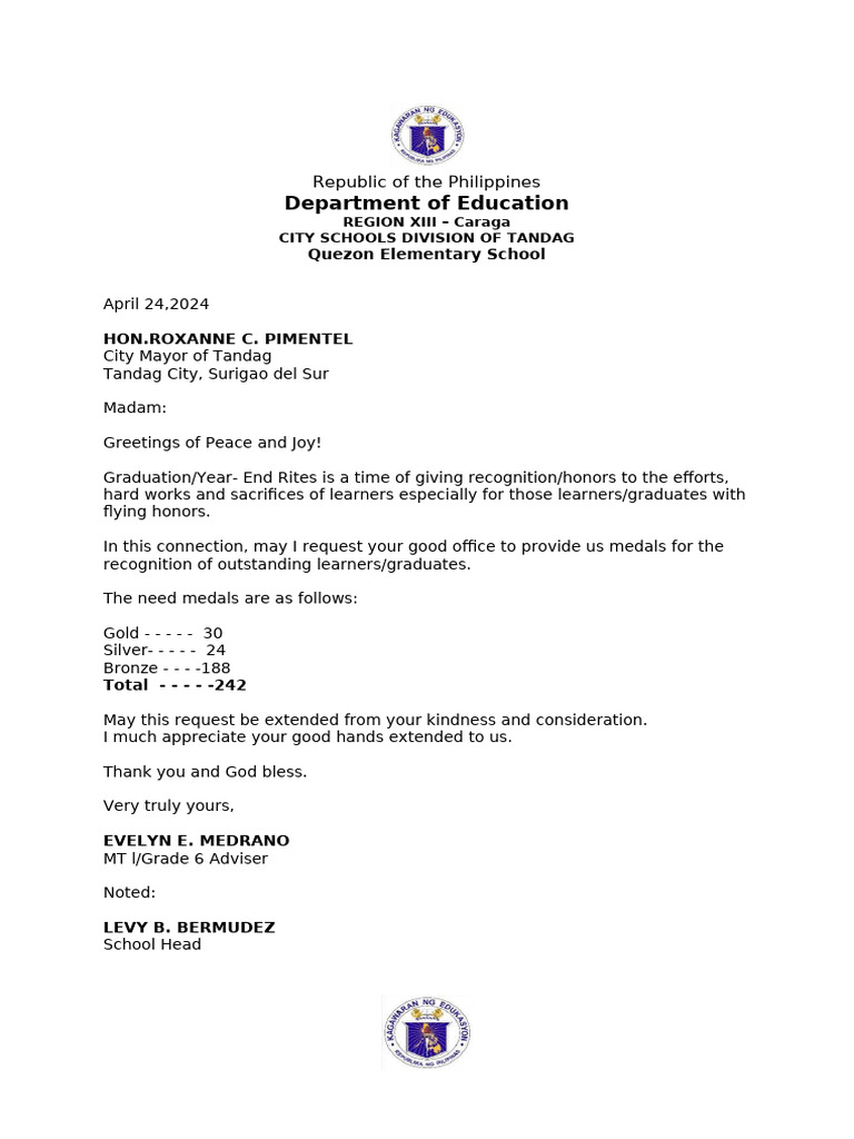 Solicitation Letter Medals | PDF | Career & Growth | Wellness