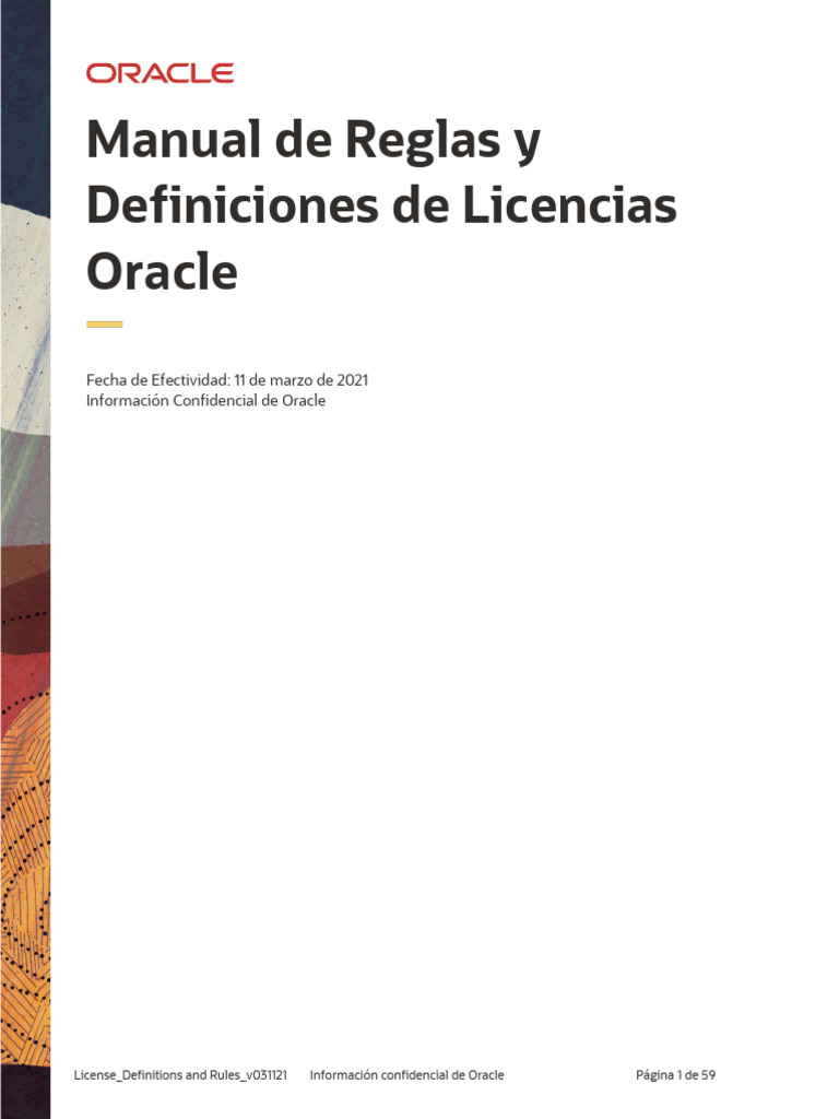 Oracle License Definitions and Rules Booklet - Spanish (EMEA) - v031121 ...