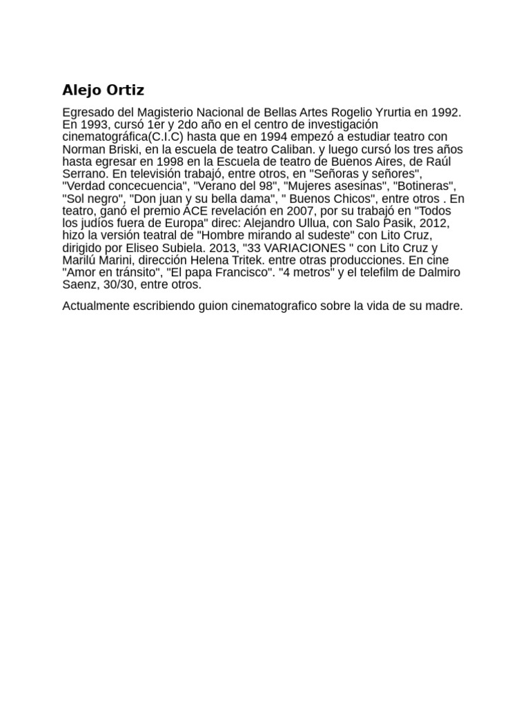 CV Narrado Alejo Ortiz | PDF