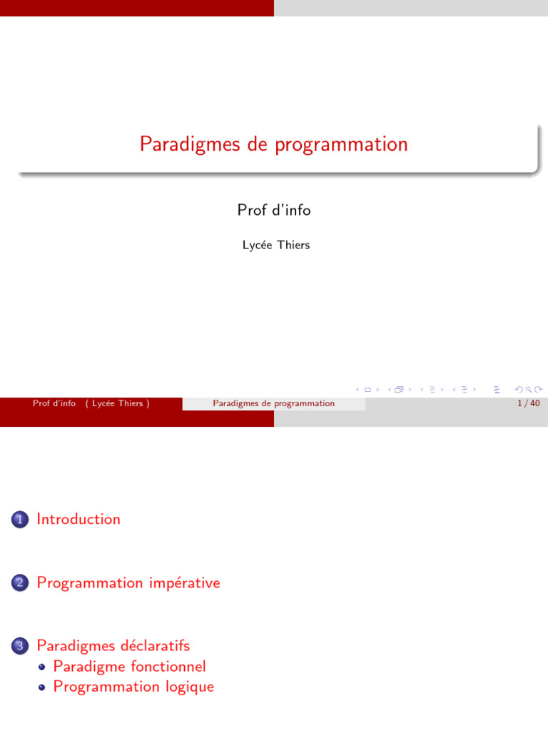 Paradigmes | PDF | Programmation informatique | Structure de contrôle