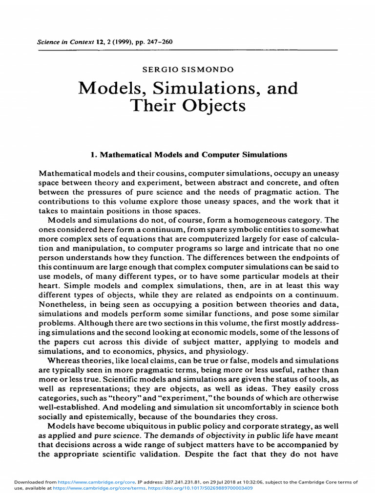 Div Class Title Models Simulations and Their Objects Div | PDF | Theory ...