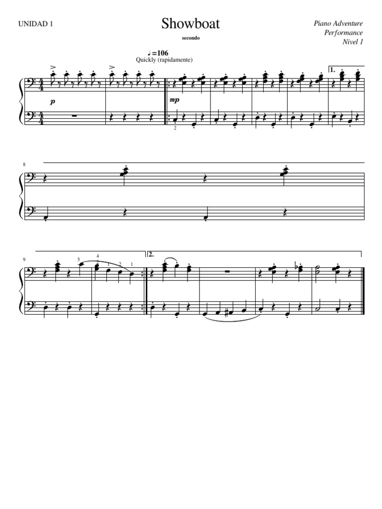 2.1) Showboat Secondo 106 BPM | PDF