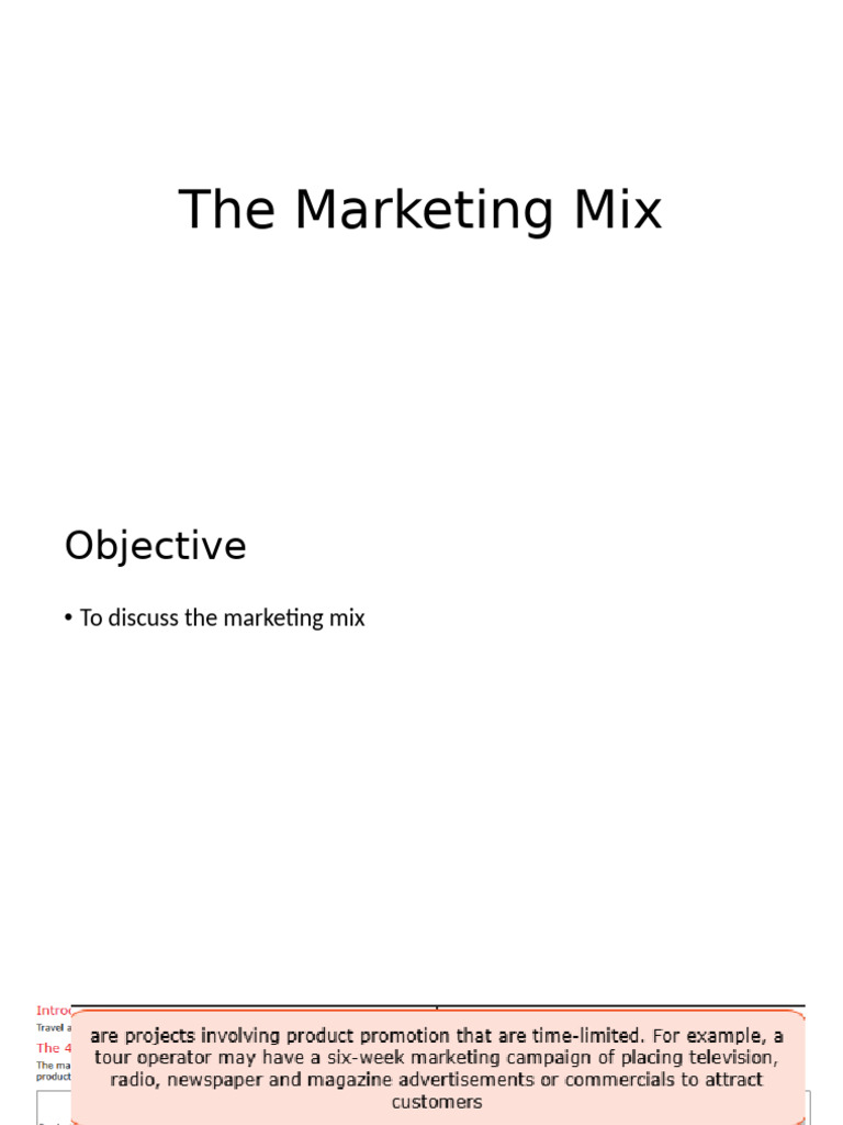 The Marketing Mix | PDF