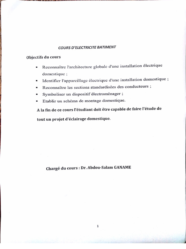 Électricité Bâtiment | PDF