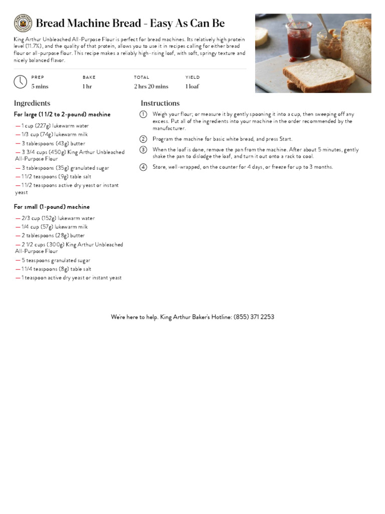 Easy Bread Machine Recipe Guide | PDF
