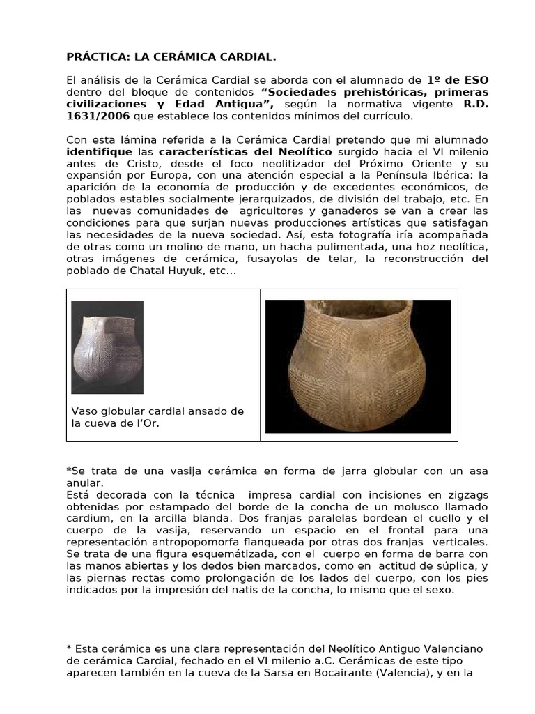 La Cerámica Cardial Neolítica | PDF | Cerámica | Neolítico