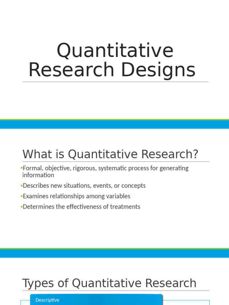 Understanding Quantitative Research Designs | PDF | Experiment | Sampling (Statistics)