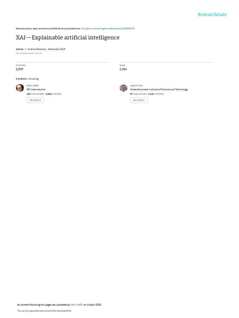AppliedAILetters 2021 Stefik ExplainingautonomousdronesAnXAIjourney | PDF | Artificial ...