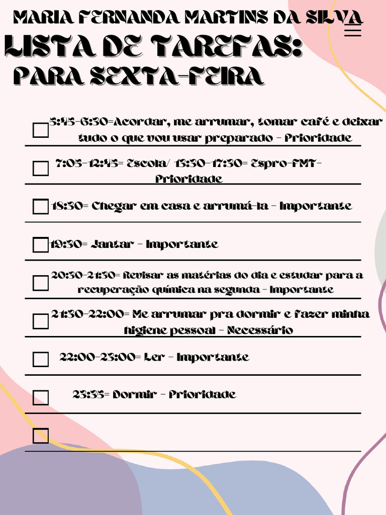 Lista de Tarefas - 20240829 - 215553 - 0000 | PDF