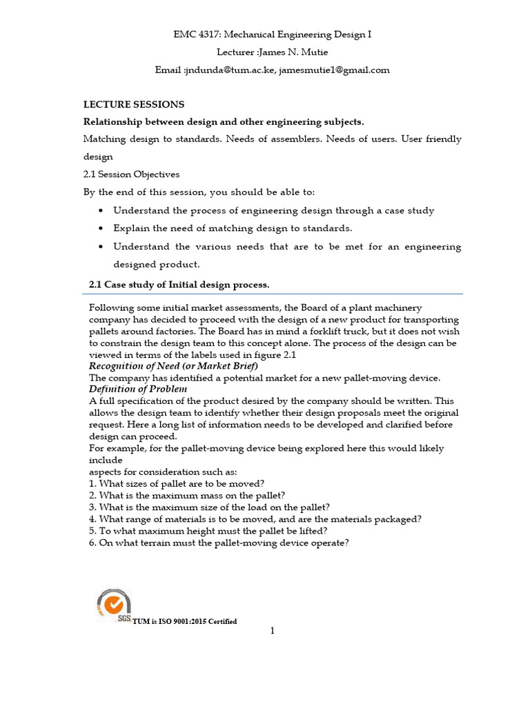 Mechanical Engineering Design Process Guide | PDF | Screw | Engineering