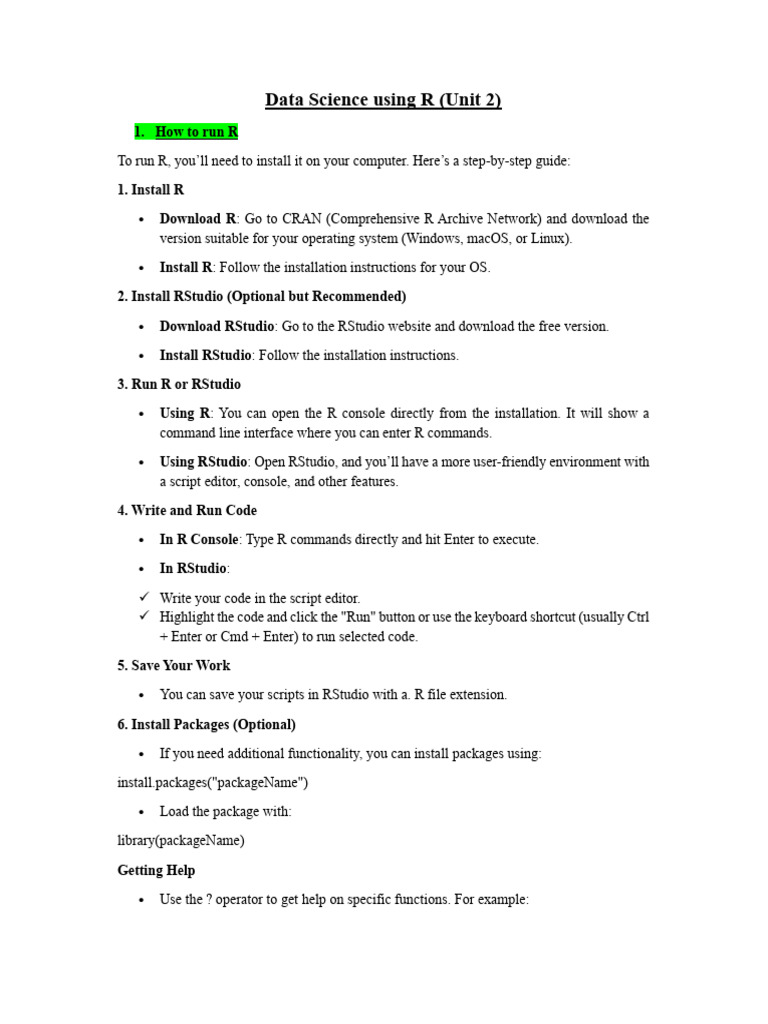 Unit 2 R Pdf Command Line Interface Matrix Mathematics 