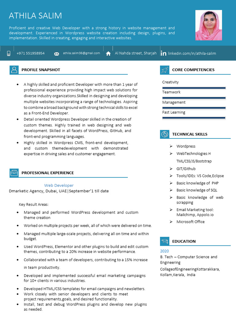 Athila Resume | PDF | Websites | Word Press