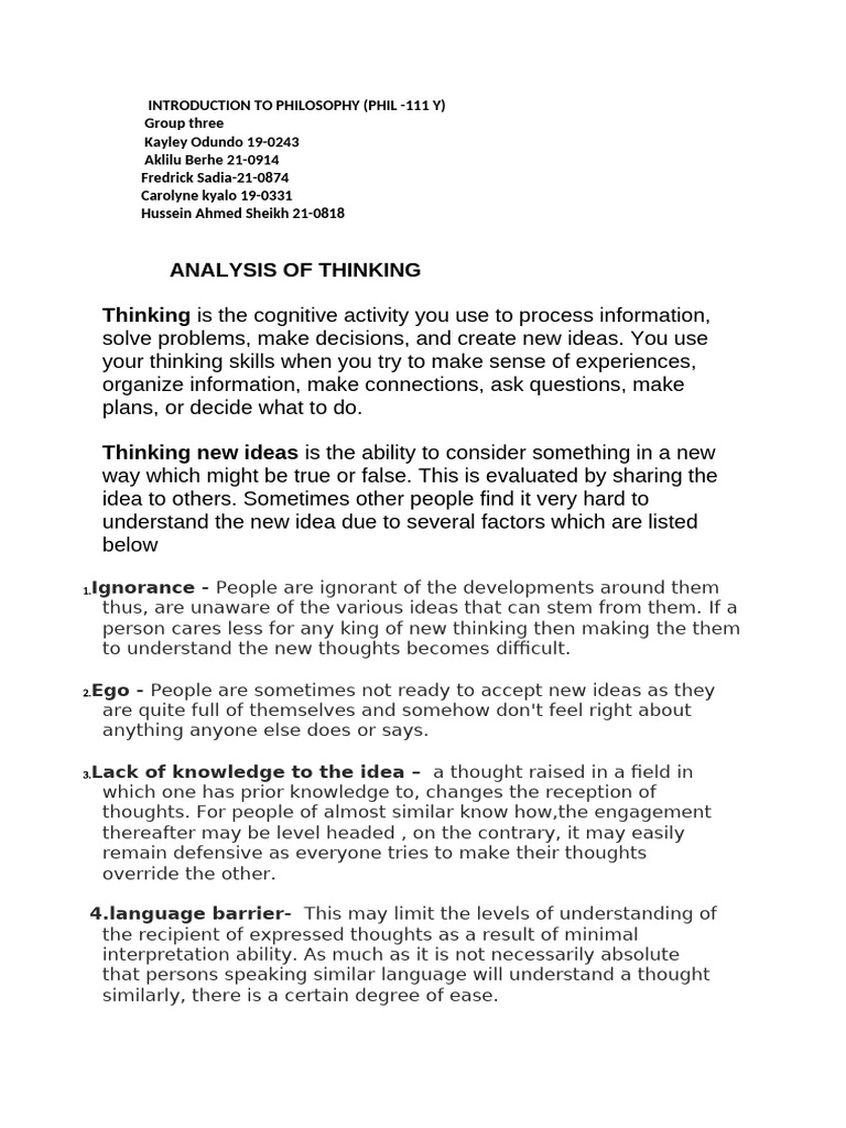 Document | PDF | Thought | Idea