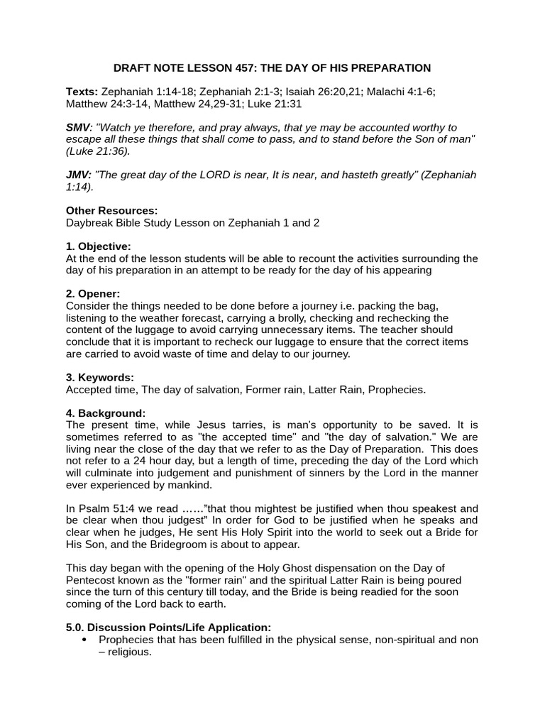 DRAFT NOTE LESSON 457 | PDF | Gospel Of Matthew | Prophet