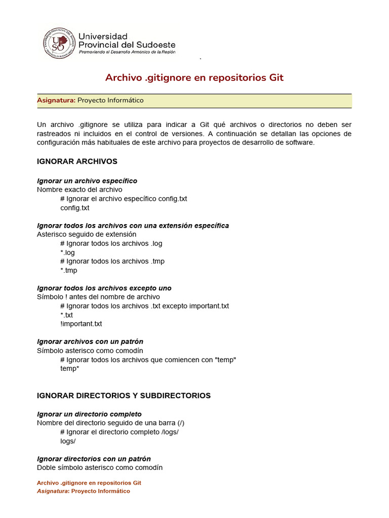 Archivo Gitignore - Proyecto Informático 2024 | PDF | Archivo de computadora | Directorio ...