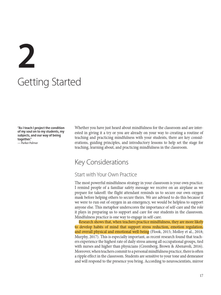 Fostering Mindfulness Building Skills That Student... - (Chapter 2 Getting Started) | PDF ...