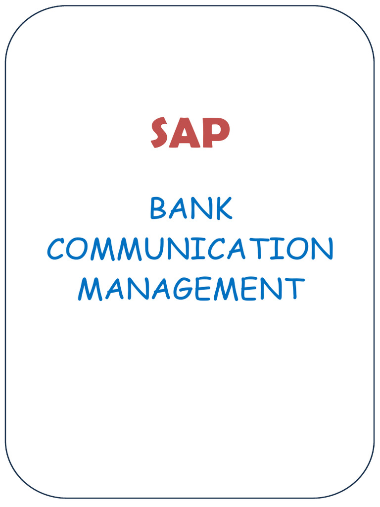 SAP Bank Communication Management Guide | PDF | Banks | Currency