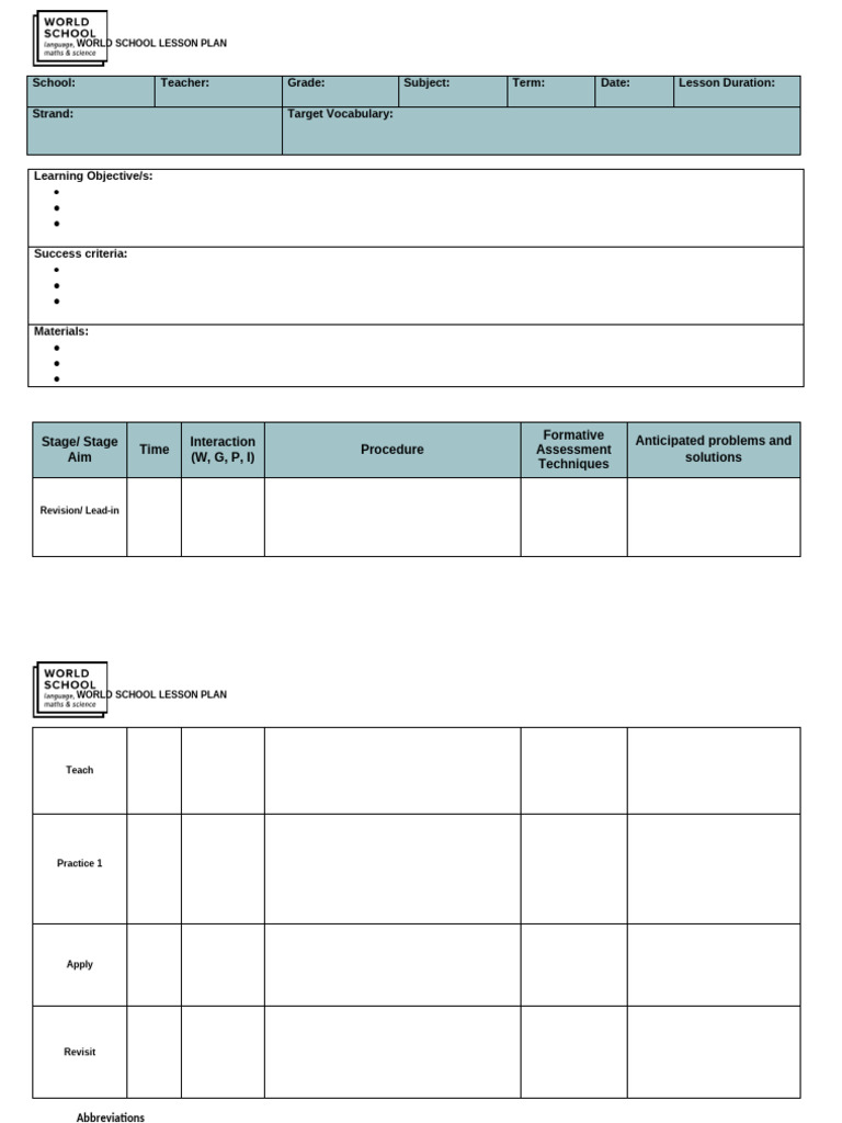 Lesson Plan Template | PDF