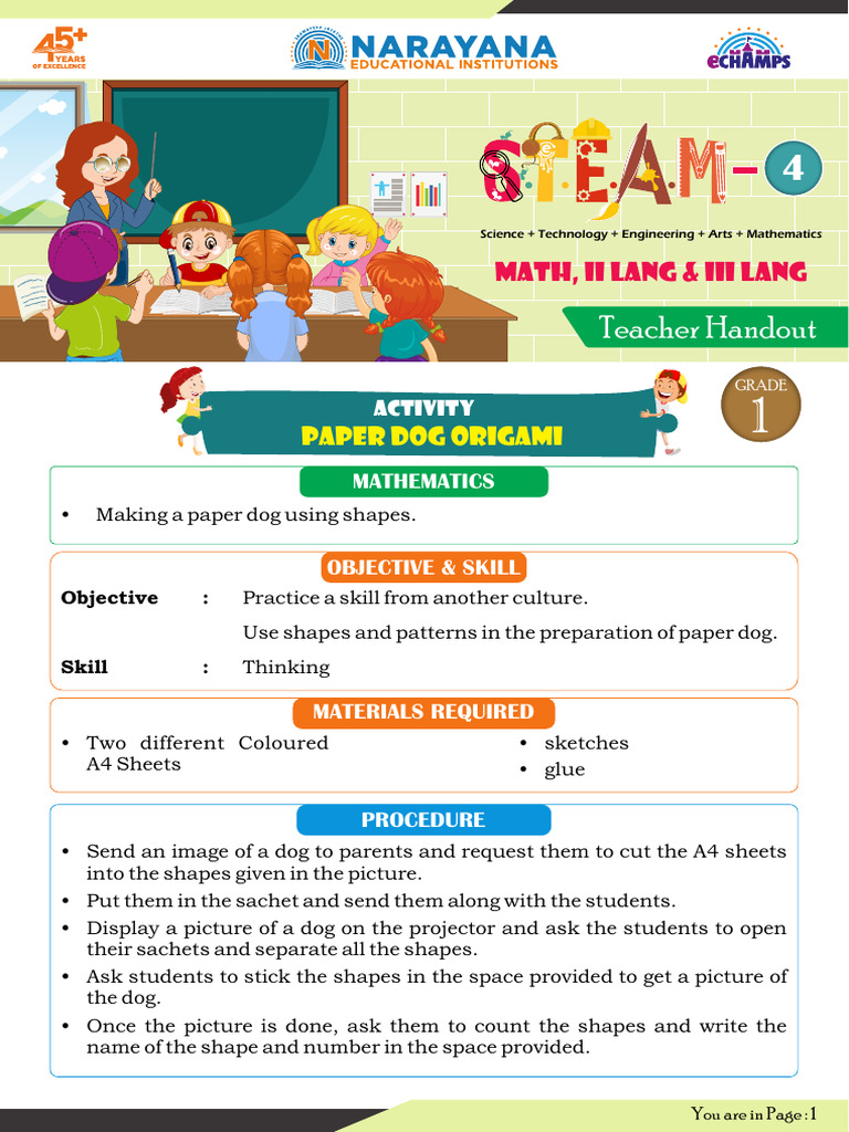 Teacher Copy - September - Steam Activity - Grade - 1 | PDF | Human ...