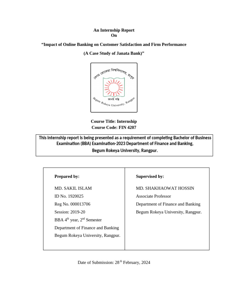 Internship Report Final Copy 1920025 | PDF | Qualitative Research | Methodology