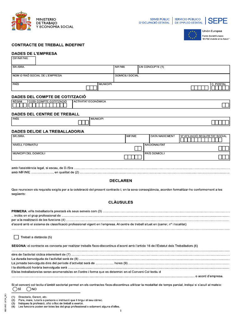Contracte Indefinit | PDF
