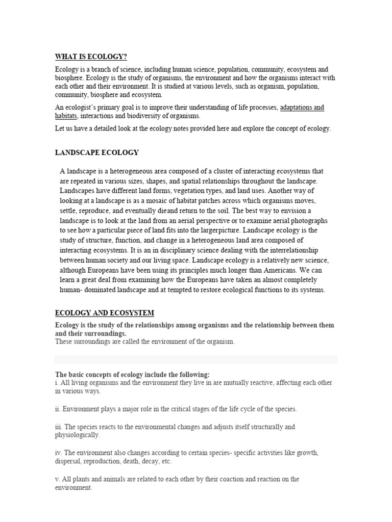 Understanding Ecology and Ecosystems | PDF | Ecology | Ecosystem