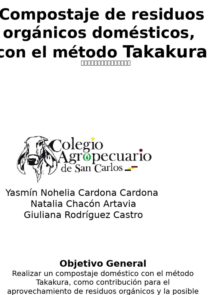 Compostaje de Residuos Orgánicos Domésticos, Con El Método: Takakura | PDF | Compost | Residuos