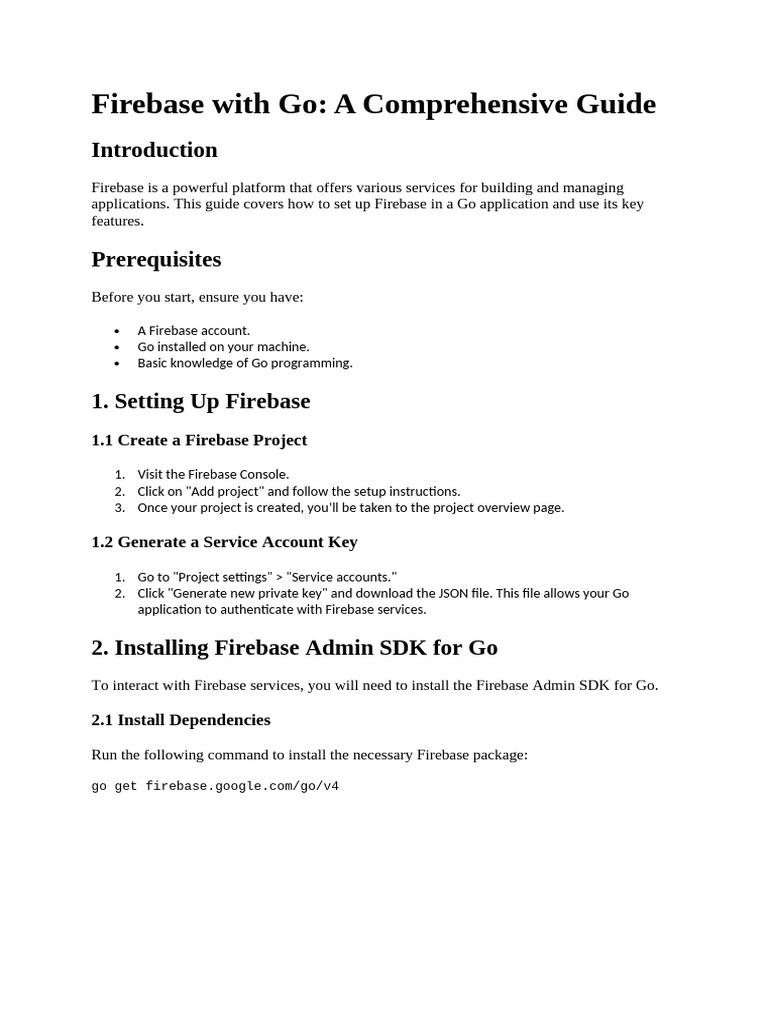 Firebase with Go | PDF | Software | Computing