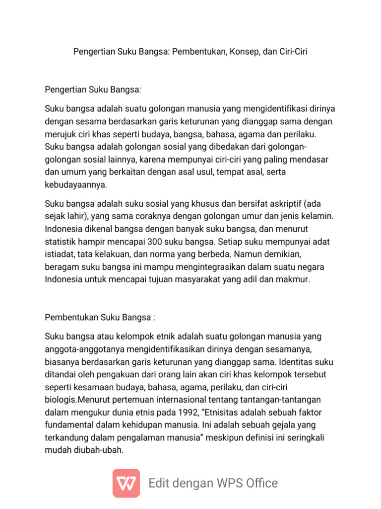 Pengertian Suku-WPS Office | PDF | Ilmu Sosial | Kajian Bahasa Asing