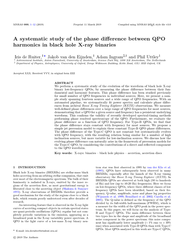 A Systematic Study of The Phase Difference Between | PDF | Spectral ...