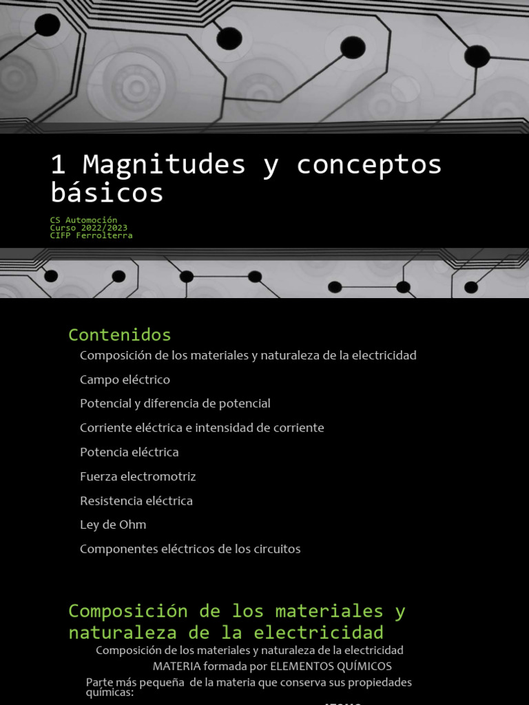 1 Magnitudes y Conceptos Basicos | PDF | Electricidad | Resistencia ...