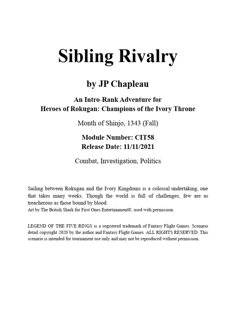 IT58 - Sibling Rivalry | PDF | Samurai