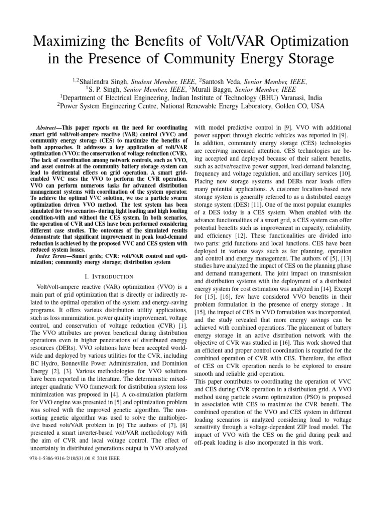 Maximizing The Benefits of Volt VAR Optimization in The Presence of ...