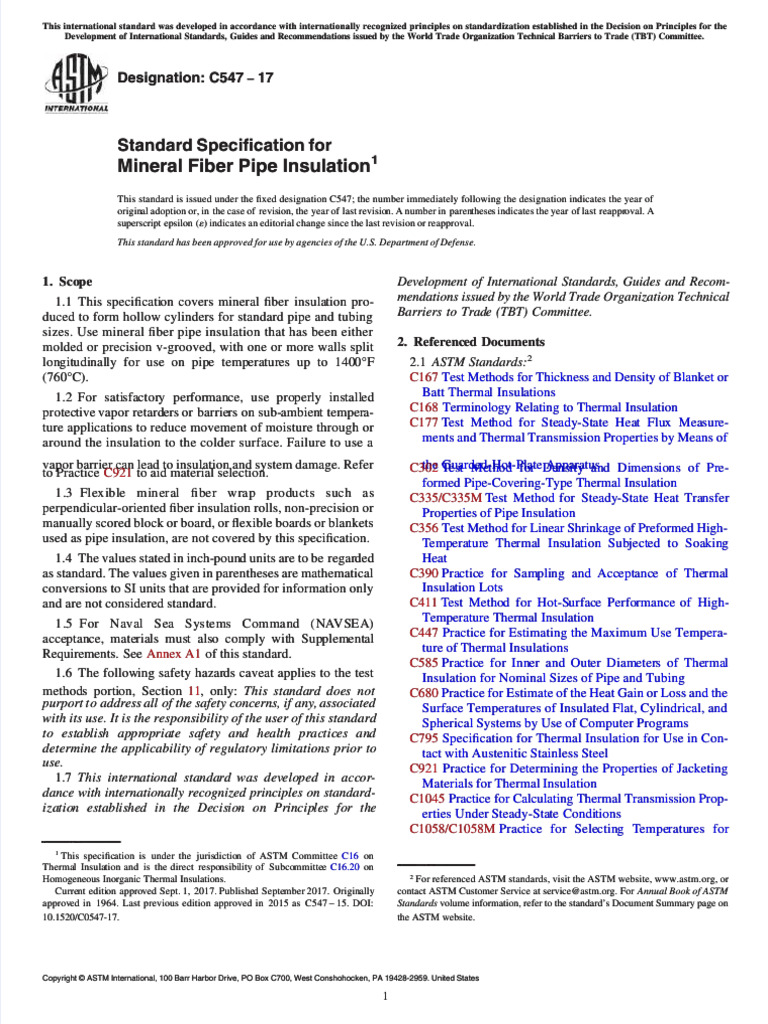 PDF Astm c547 17 Aislamiento Termico Compress | PDF