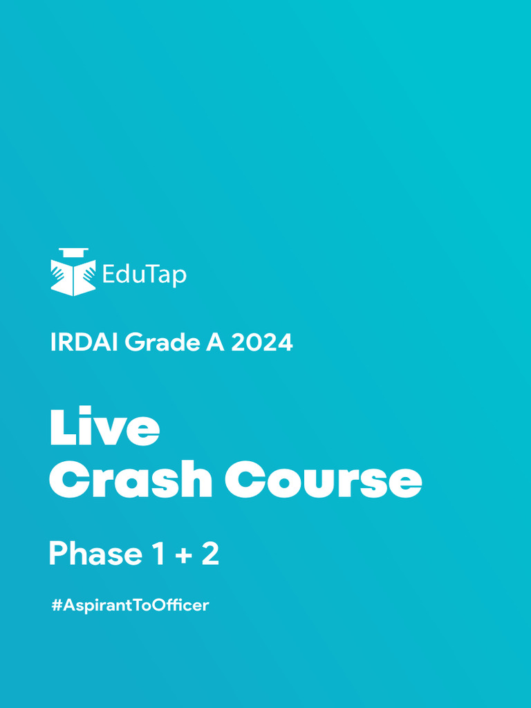 IRDAI Grade A 2024 Phase 12 Crash Course Brochure | PDF | Multiple ...